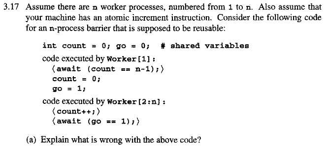 Solved 3.17 Assume there are a worker processes, numbered | Chegg.com