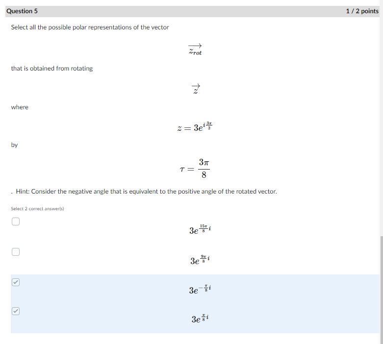Solved please help me find the correct 2 answer options. One | Chegg.com
