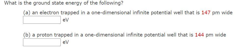 Solved What is the ground state energy of the following? (a) | Chegg.com