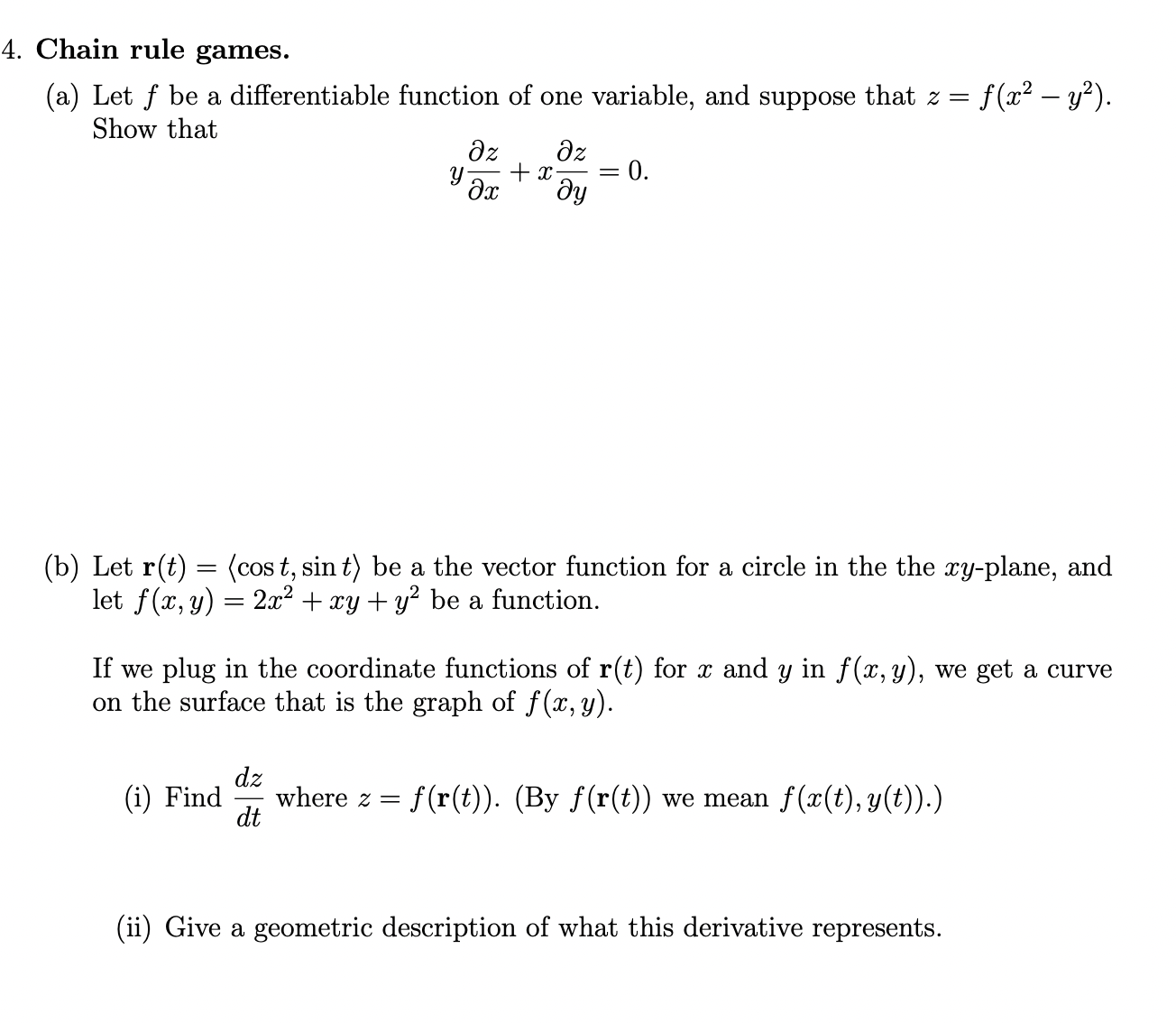 Solved Chain rule games.(a) ﻿Let f be ﻿a differentiable | Chegg.com