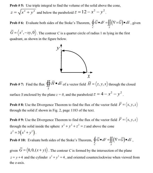 Solved Prob # 5: Use triple integral to find the volume of | Chegg.com Solved Prob # 5: Use triple integral to find the volume of | Chegg.com