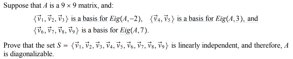Solved Suppose that A is a 9 x 9 matrix, and: {V1, V2, V3} | Chegg.com