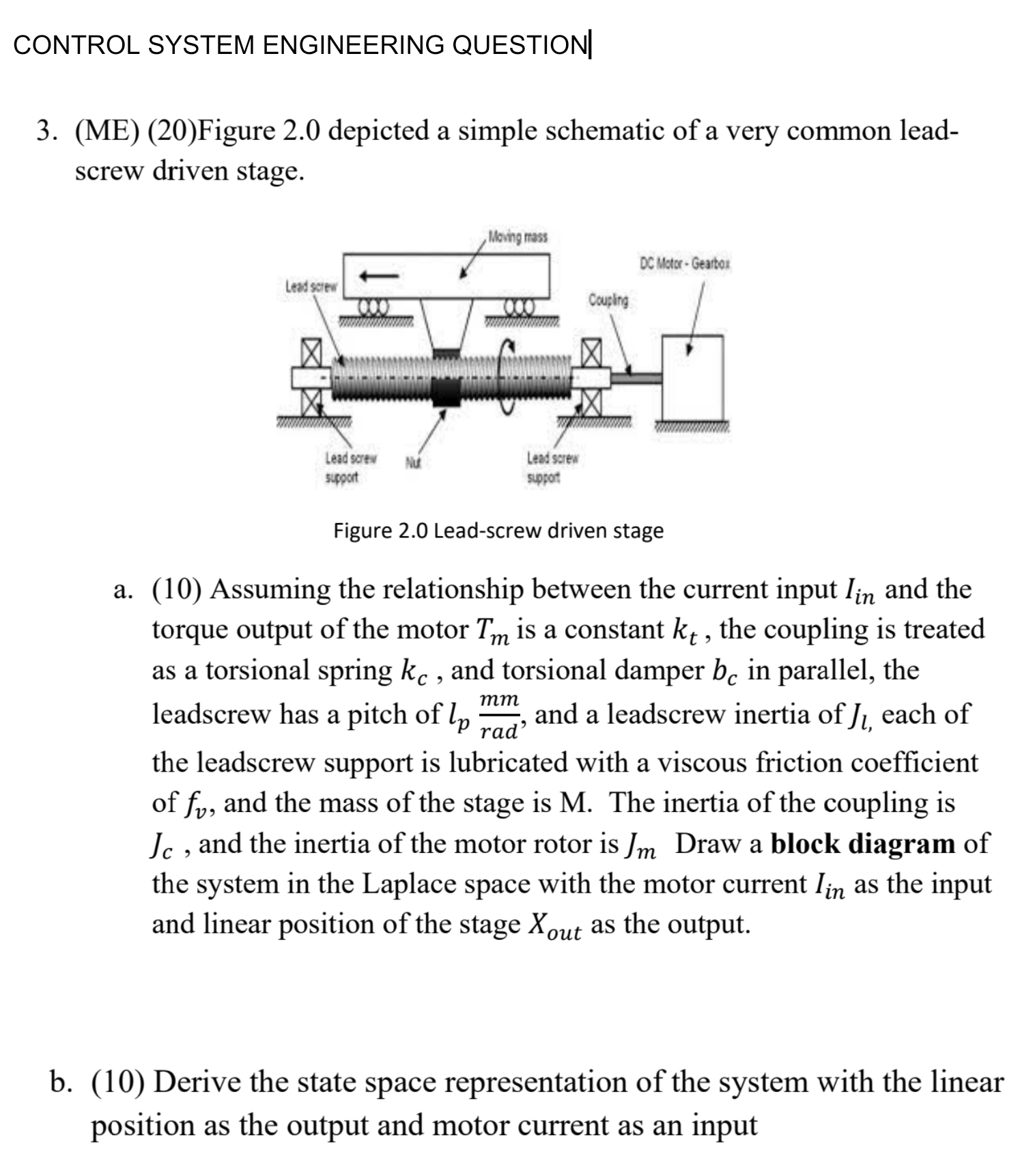 Solved CONTROL SYSTEM ENGINEERING QUESTION| 3. (ME) | Chegg.com