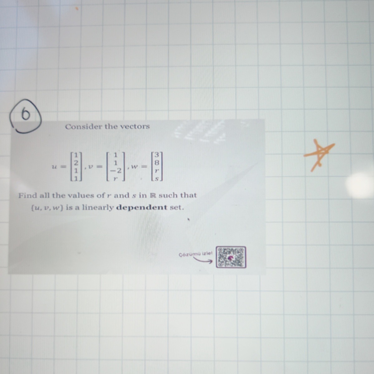 Solved Consider the vectors | Chegg.com