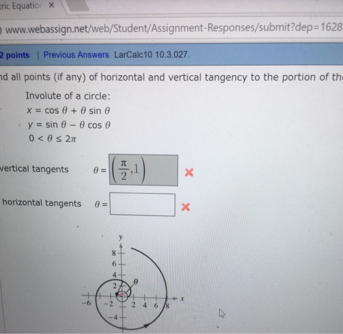 Solved Find all points (if any) of horizontal and vertical | Chegg.com