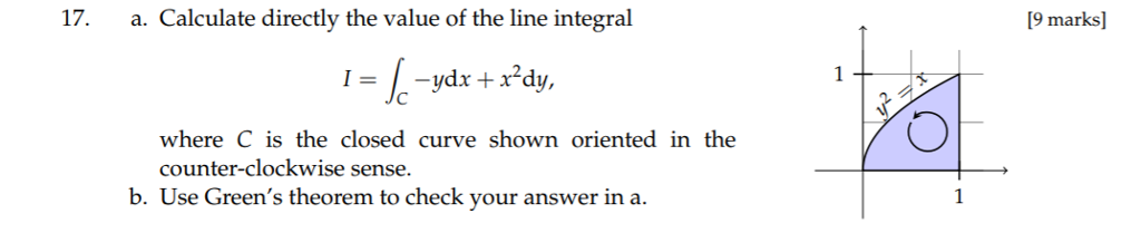 Solved 17. a. Calculate directly the value of the line | Chegg.com