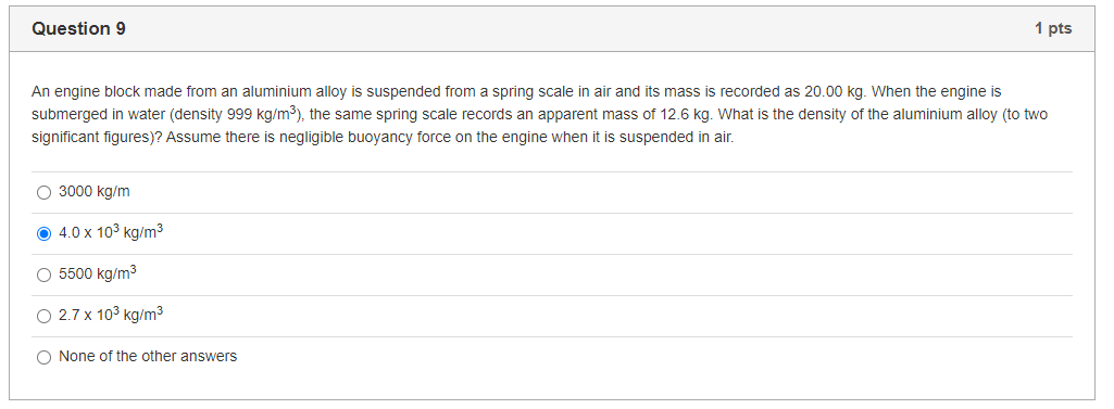 Solved Question 9 1 pts An engine block made from an | Chegg.com