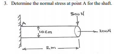 Solved 3. Determine the normal stress at point A for the | Chegg.com