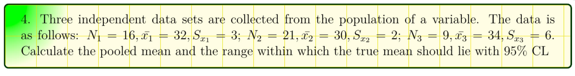 Solved 4. Three independent data sets are collected from the | Chegg.com