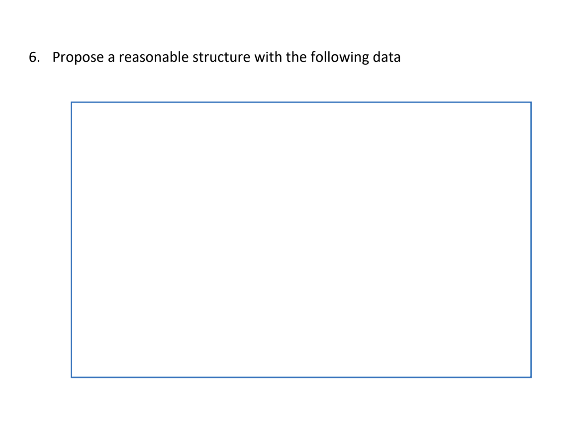 Solved 6. Propose a reasonable structure with the following | Chegg.com