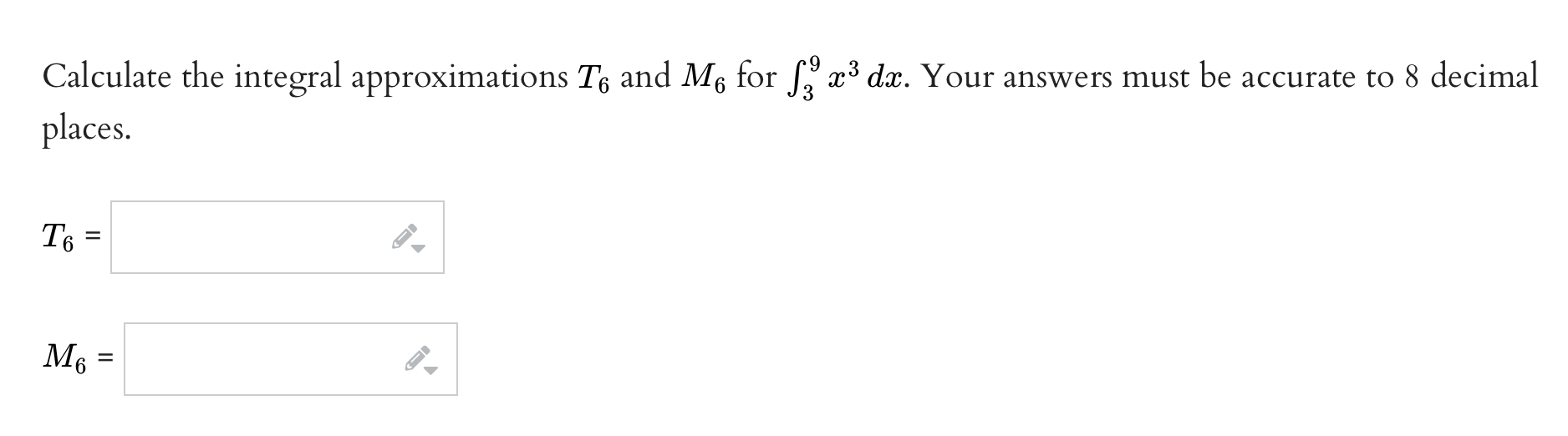 Solved 6 Calculate the integral approximations To and Me for | Chegg.com