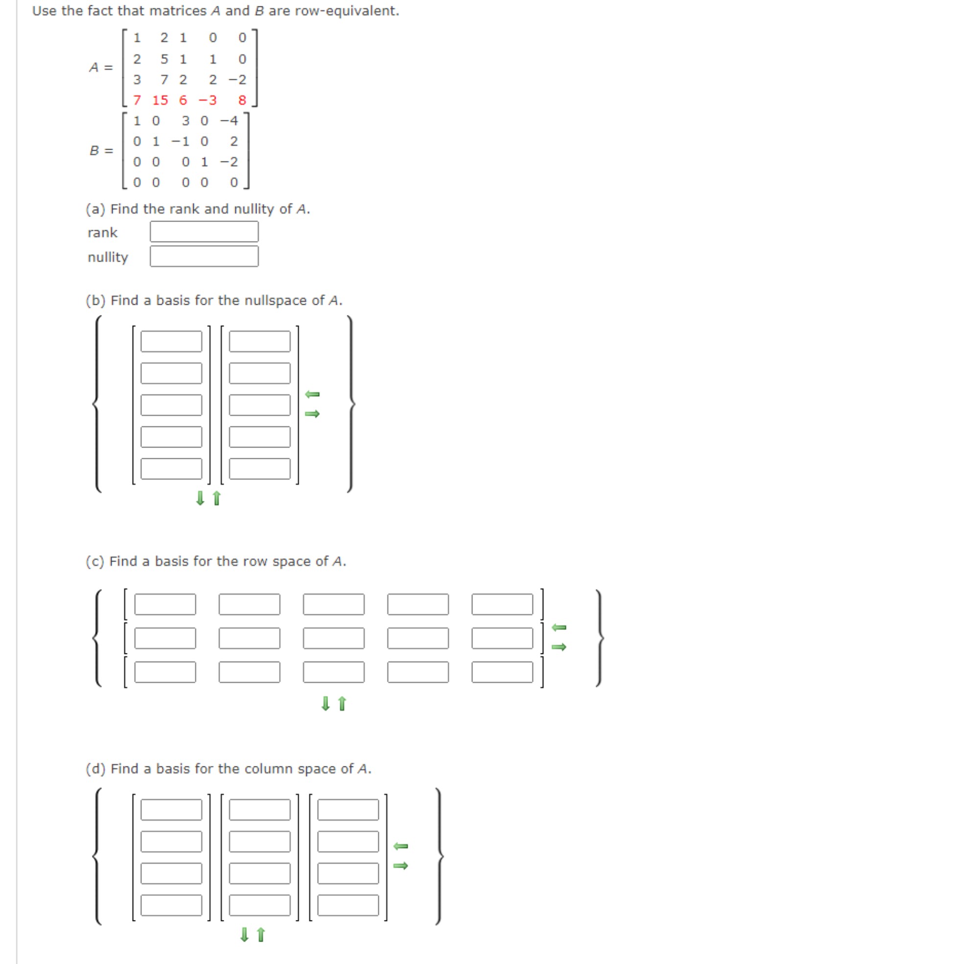 Solved Use the fact that matrices A and B ﻿are | Chegg.com