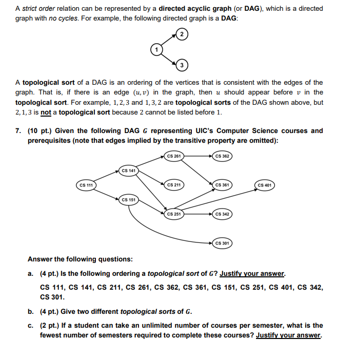 A strict order relation can be represented by a | Chegg.com