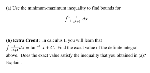 Solved (a) Use the minimum-maximum inequality to find bounds | Chegg.com
