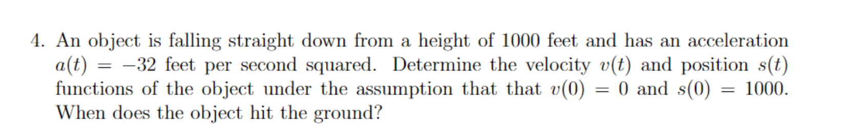 Solved 1. An object is falling straight down from a height | Chegg.com