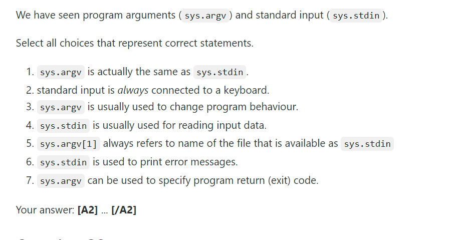 Solved We have seen program arguments ( sys.argv) and | Chegg.com