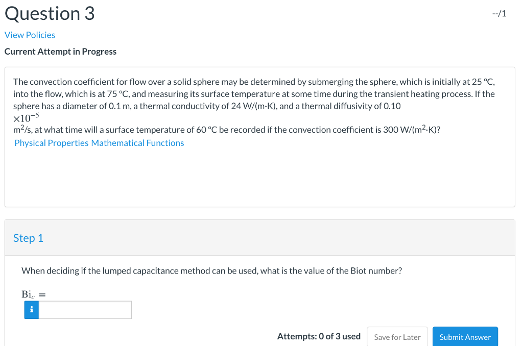 Solved Question 3 --/1 View Policies Current Attempt in | Chegg.com