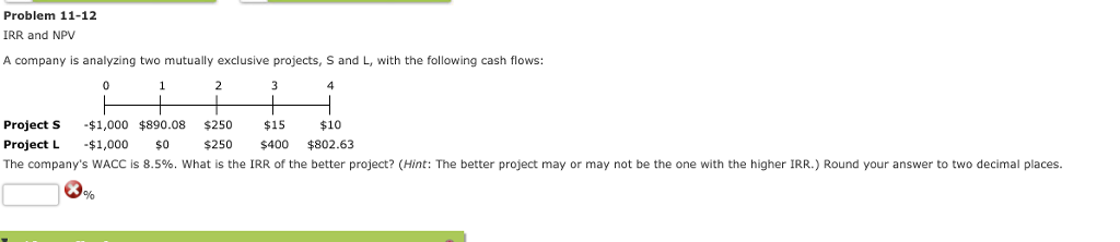 Solved IRR and NPV A company is analyzing two mutually | Chegg.com