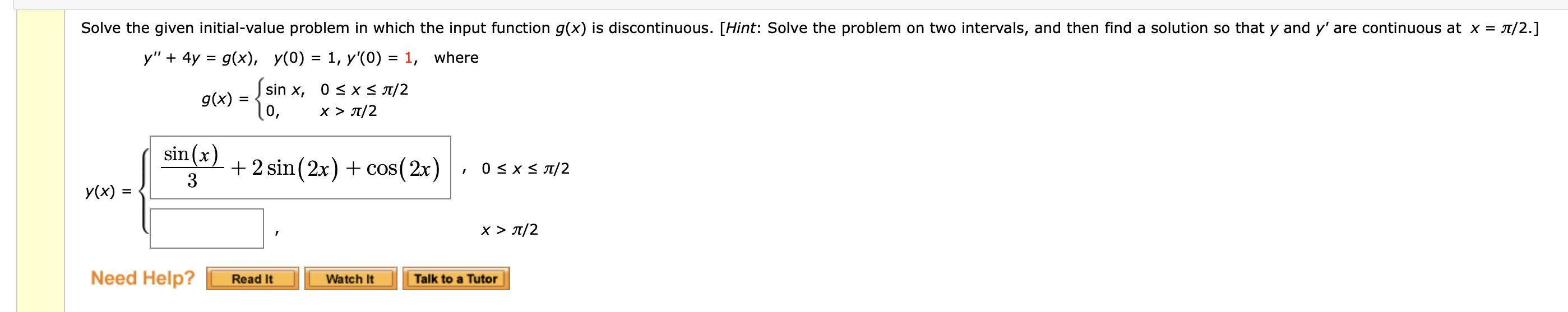 Solved л/2.] Solve the given initial-value problem in which | Chegg.com
