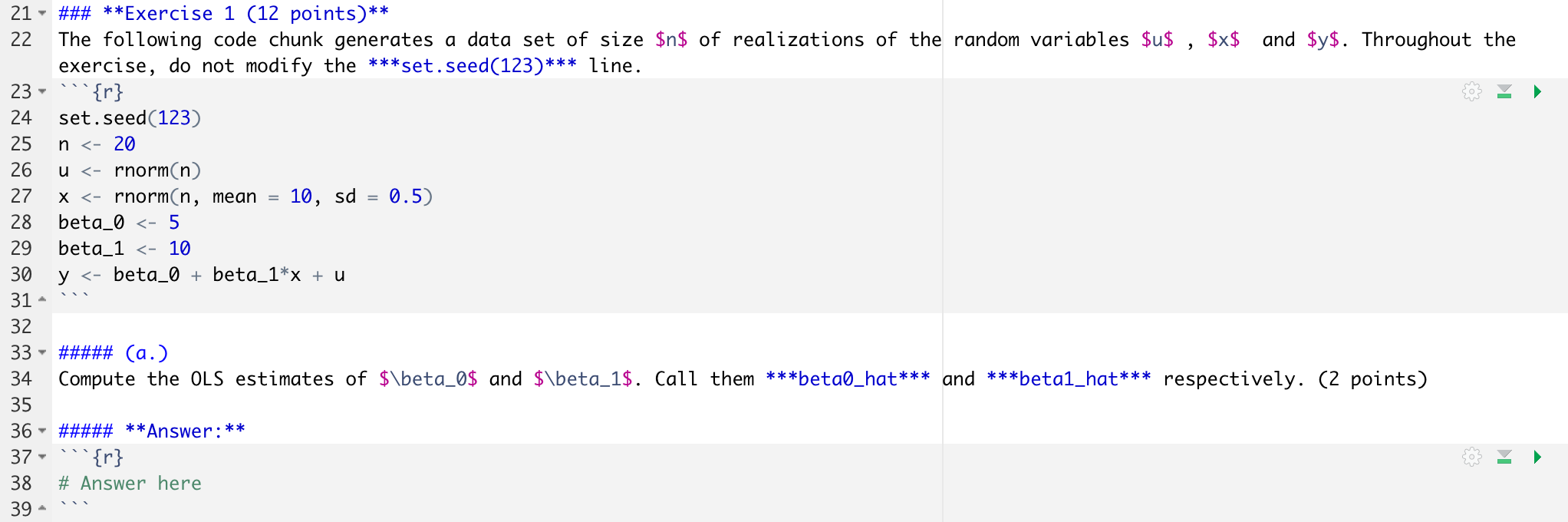 Solved 21 - ### **Exercise 1 (12 points)** 22 The following | Chegg.com