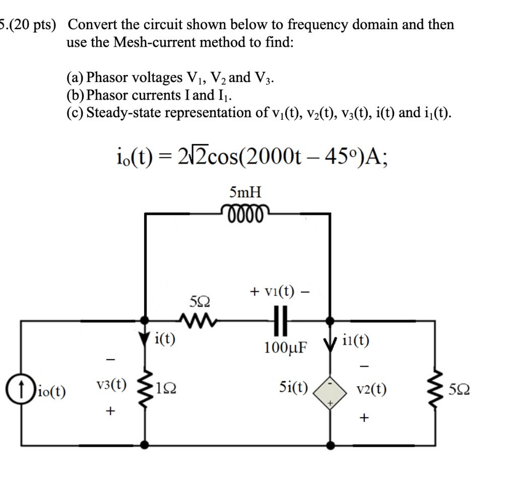 Solved 5.(20 pts) Convert the circuit shown below to | Chegg.com
