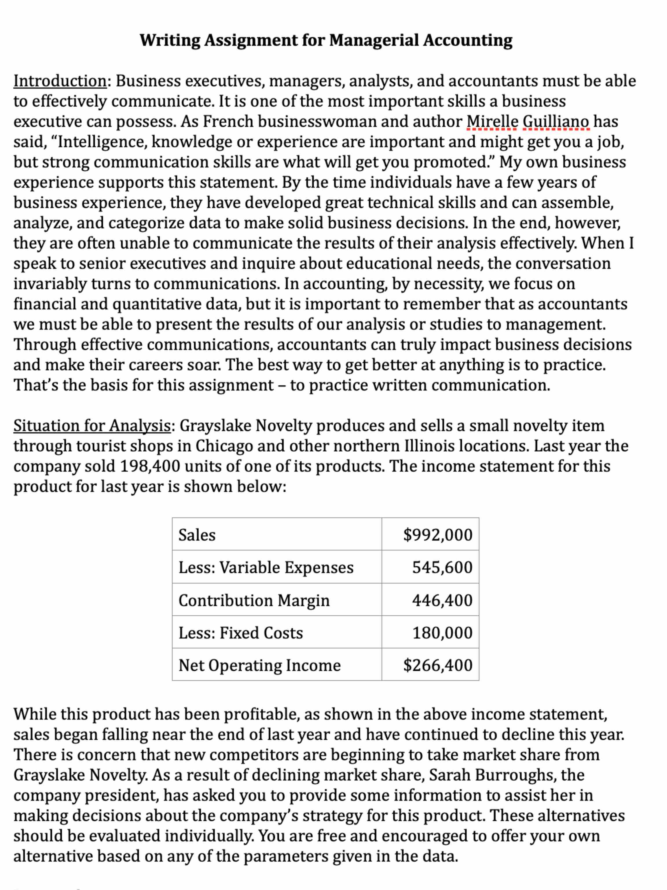 Solved I need help writing a business memo based on this | Chegg.com