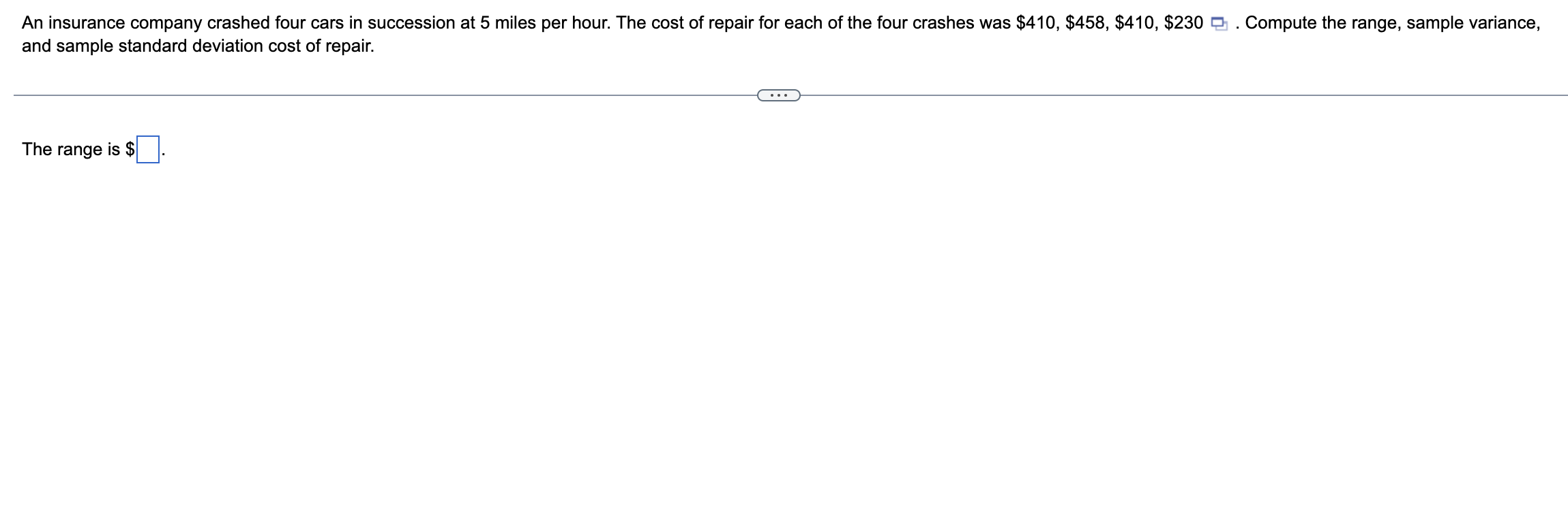 Solved The range is $ | Chegg.com
