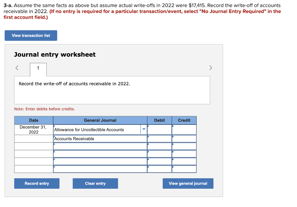 Solved Exercise 5-7A Establish an allowance for | Chegg.com