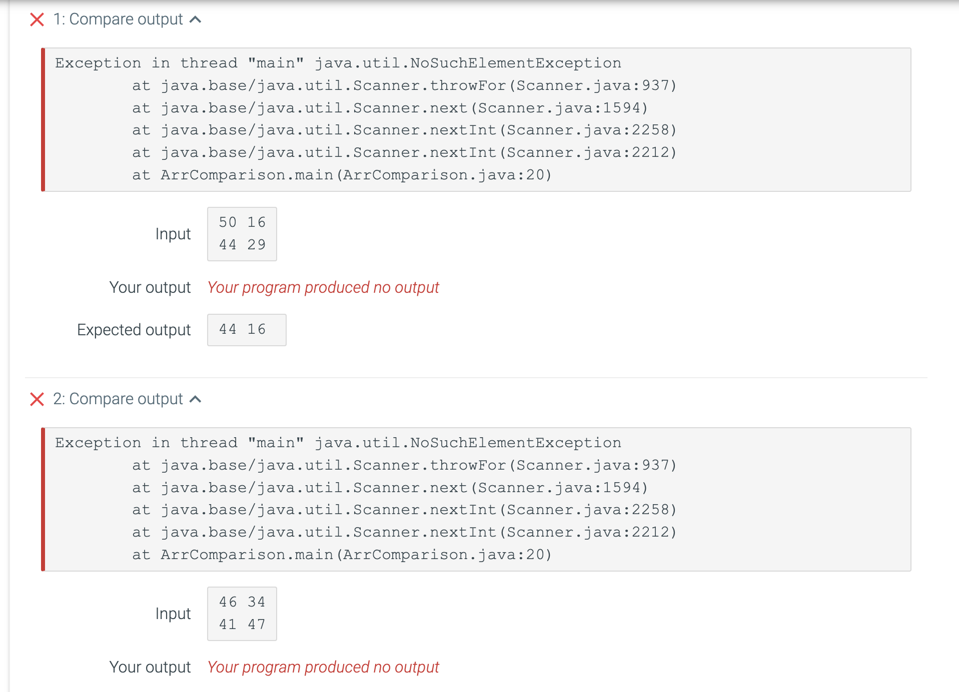 Solved Integer Arrays Arra And Arrb Are Read From Input And 5101