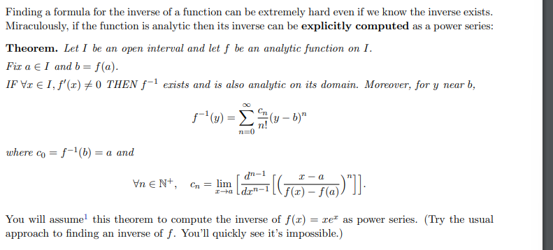 Solved Finding a formula for the inverse of a function can | Chegg.com
