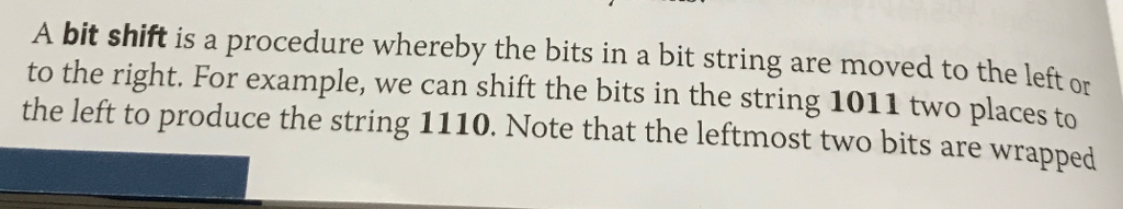 A Bit Shift Is A Procedure Whereby The Bits In A Bit 