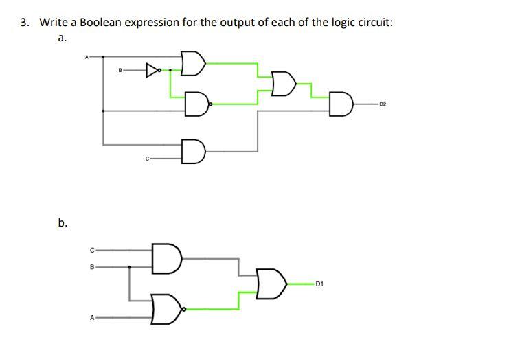 Solved 3. Write a Boolean expression for the output of each | Chegg.com