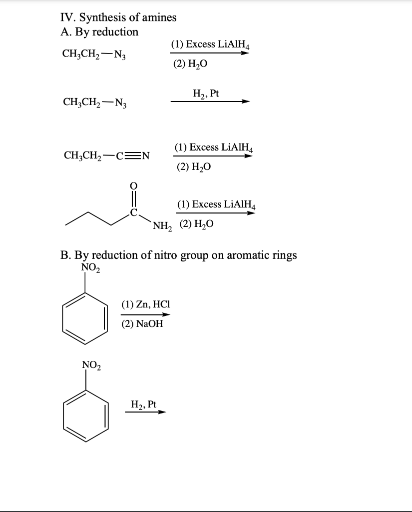 Solved B. By reduction of nitro (1) Zn,HCl (2) NaOH H2,Pt | Chegg.com