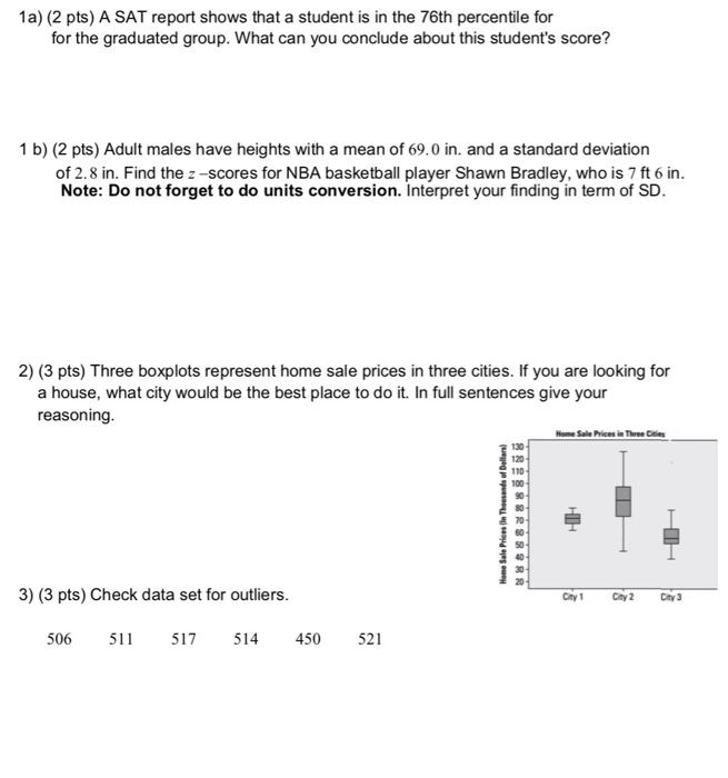 Solved 1a) (2 pts) A SAT report shows that a student is in | Chegg.com