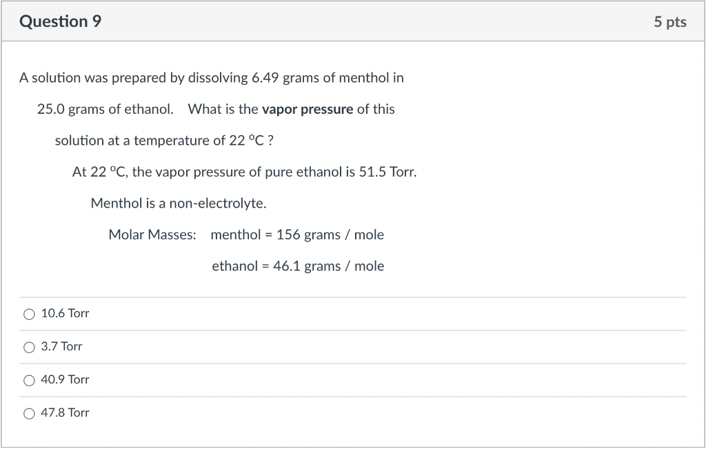 Solved A solution was prepared by dissolving 6.49 grams of | Chegg.com