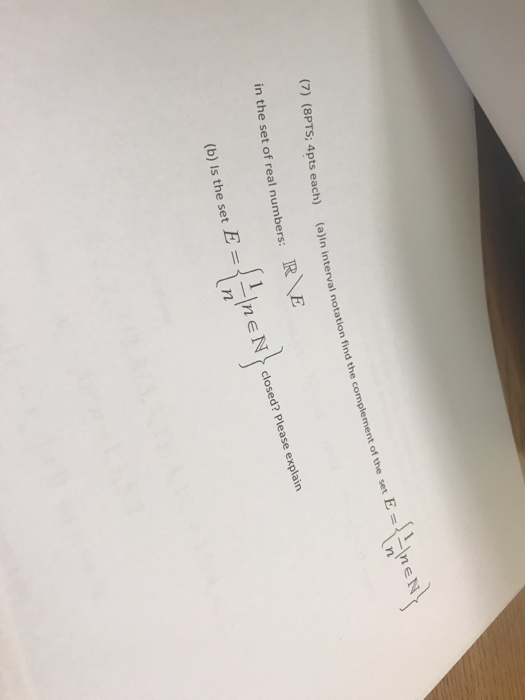 Solved (a) In interval notation finds the complement of the | Chegg.com