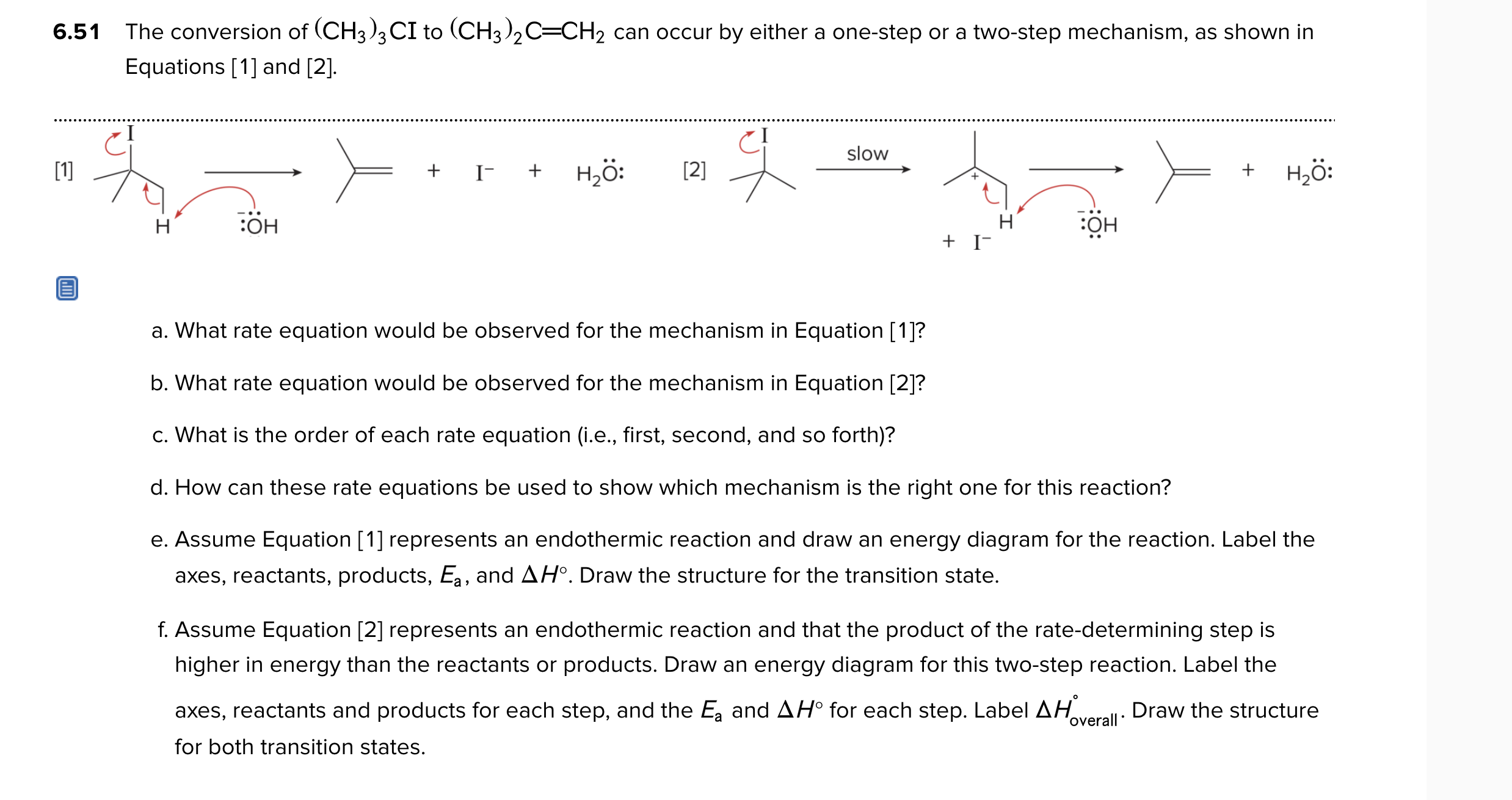Solved 51 The conversion of (CH3)3CI to (CH3)2C=CH2 can | Chegg.com