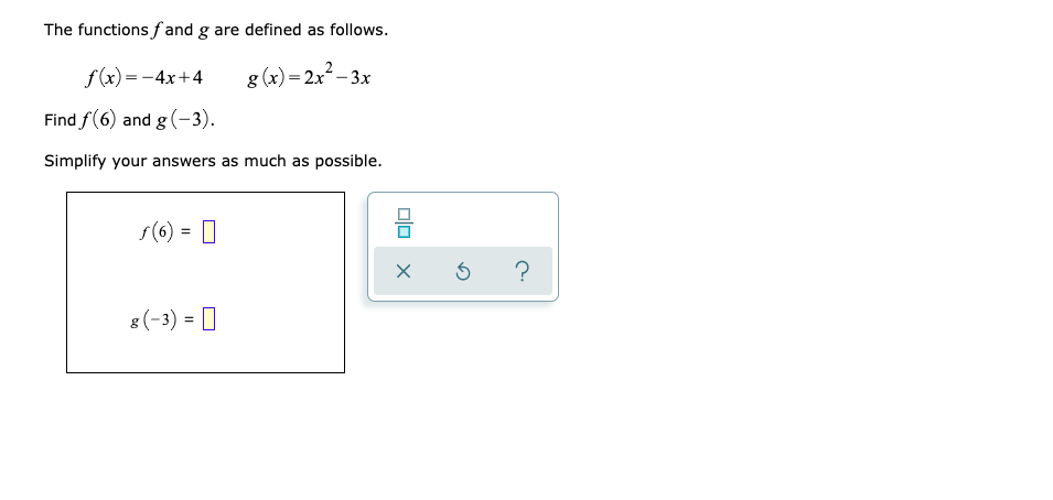 Solved The Functions F And G Are Defined As Follows G X