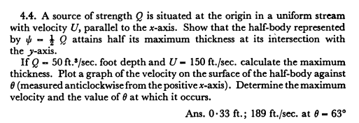 Solved 4.4. A source of strength is situated at the origin | Chegg.com