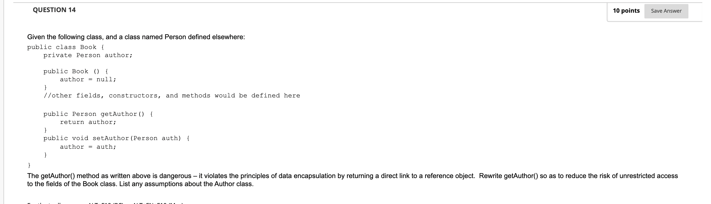 Solved QUESTION 14 10 points Save Answer Given the following | Chegg.com