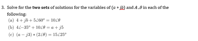 3. Solve for the two sets of solutions for the | Chegg.com