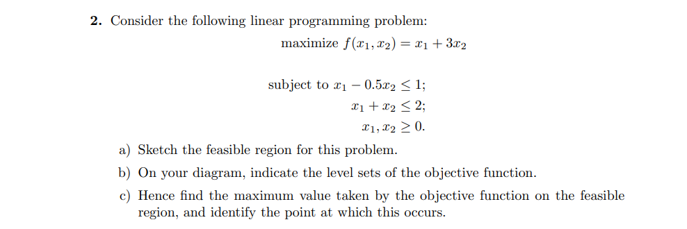 Solved Consider the following linear programming | Chegg.com