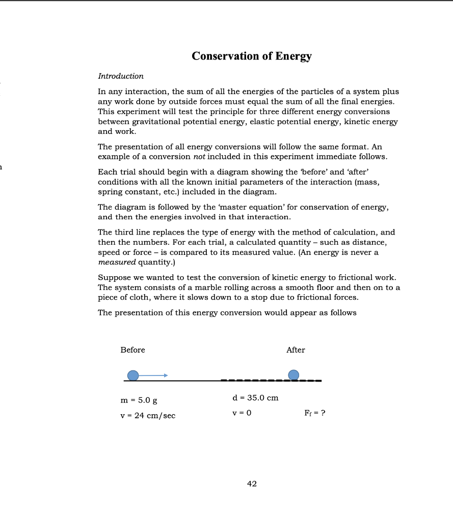 Solved Conservation of Energy Introduction In any | Chegg.com