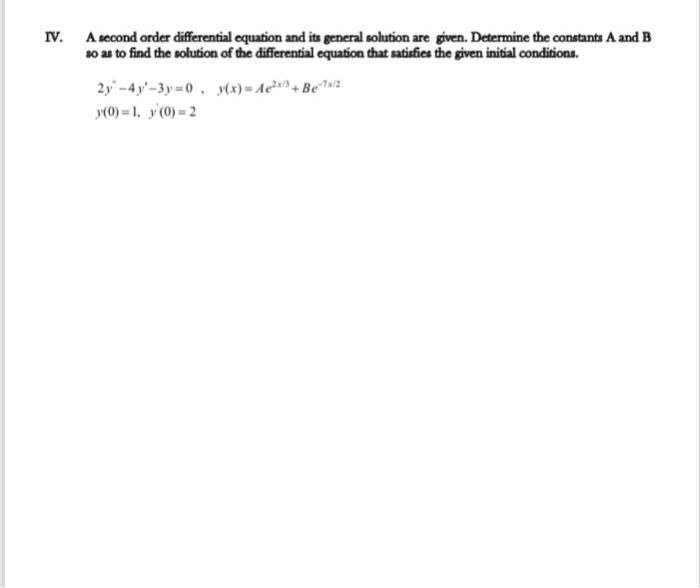 Solved A second order differential equation and its general | Chegg.com
