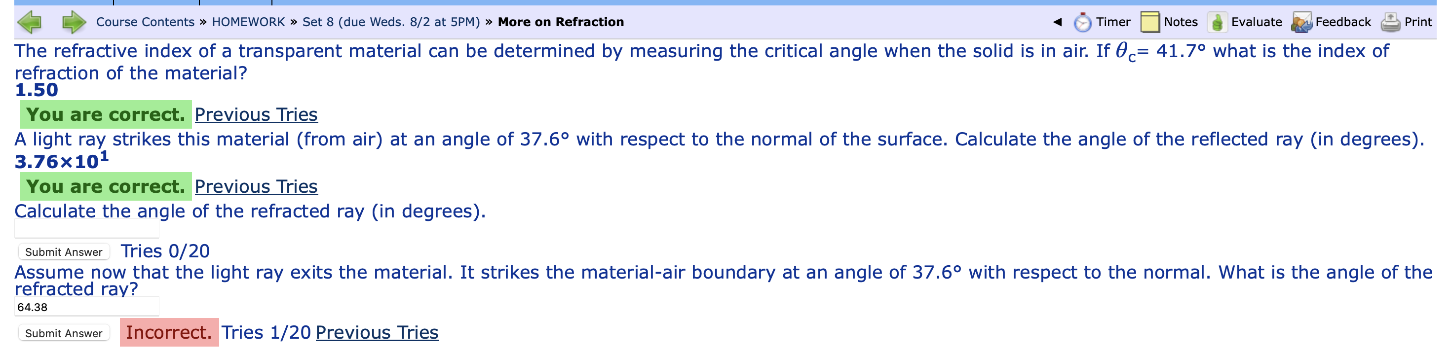 Solved Course Contents » HOMEWORK 》 Set 8 (due Weds. 8/2 at | Chegg.com