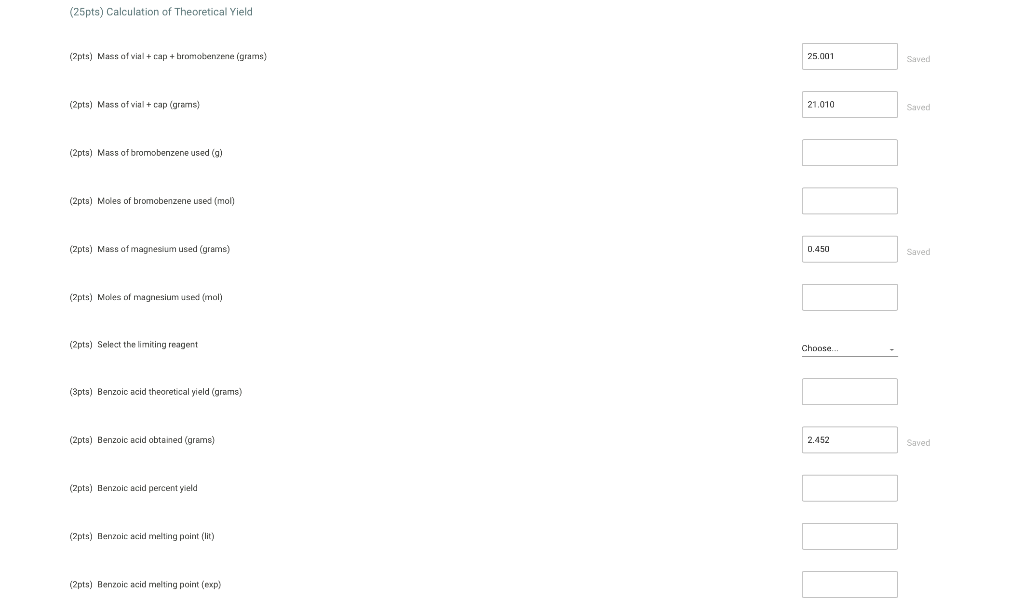 Solved Data And Report Submission - Grignard Reaction | Chegg.com