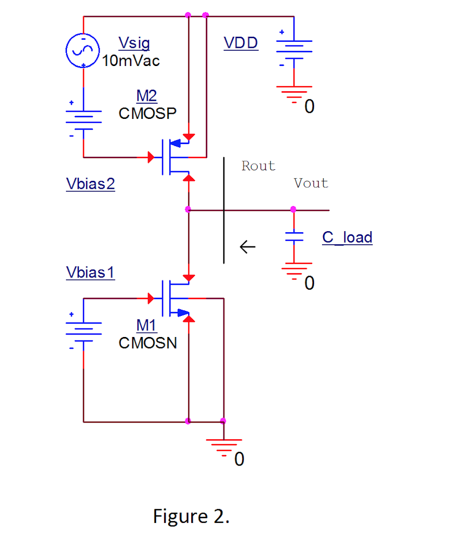 Solved A--> Problem 2.The amplifier stage with a PMOS | Chegg.com
