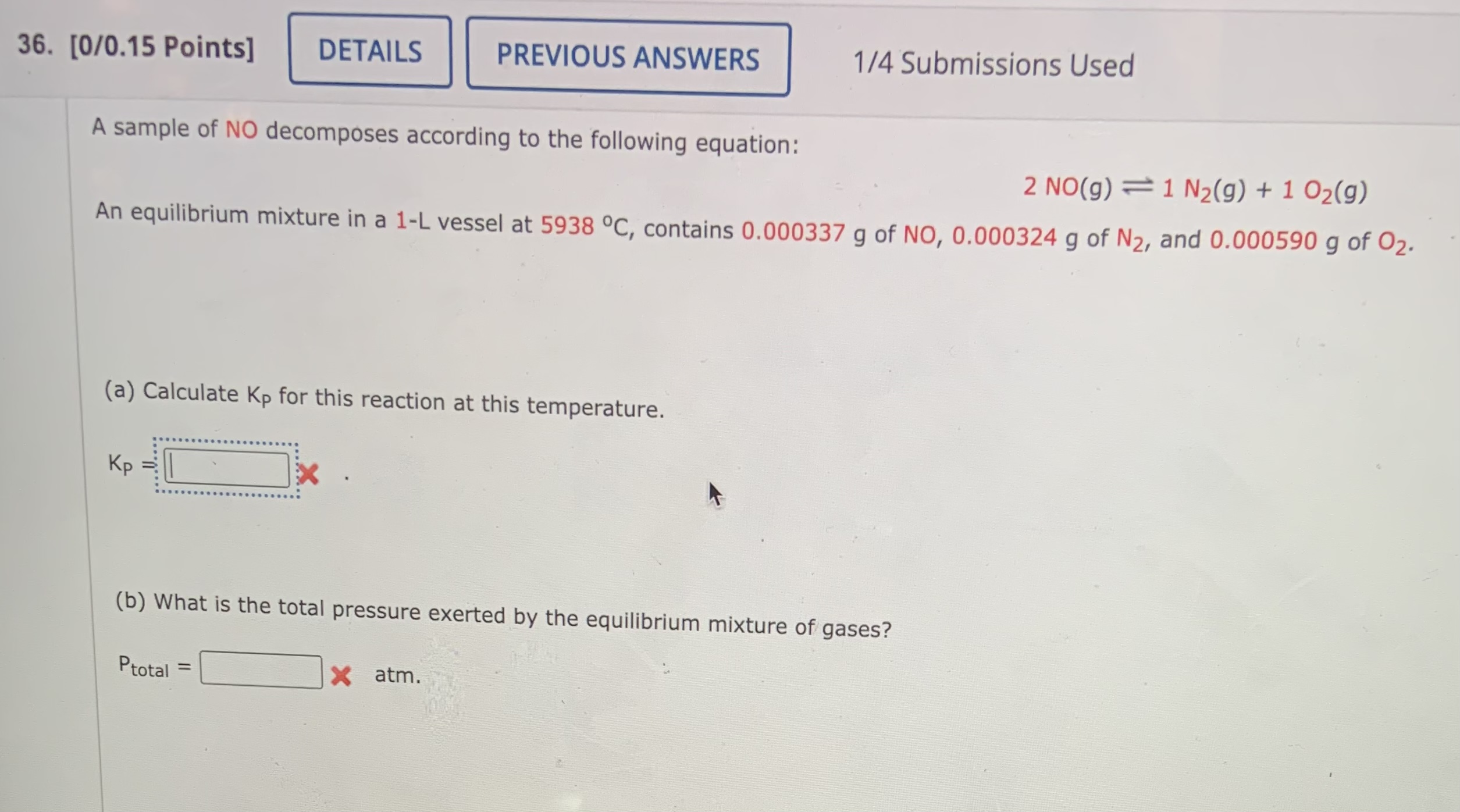 Solved A sample of NO decomposes according to the following | Chegg.com