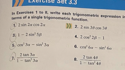 Solved In Exercises 1 to 8, write each trigonometric | Chegg.com