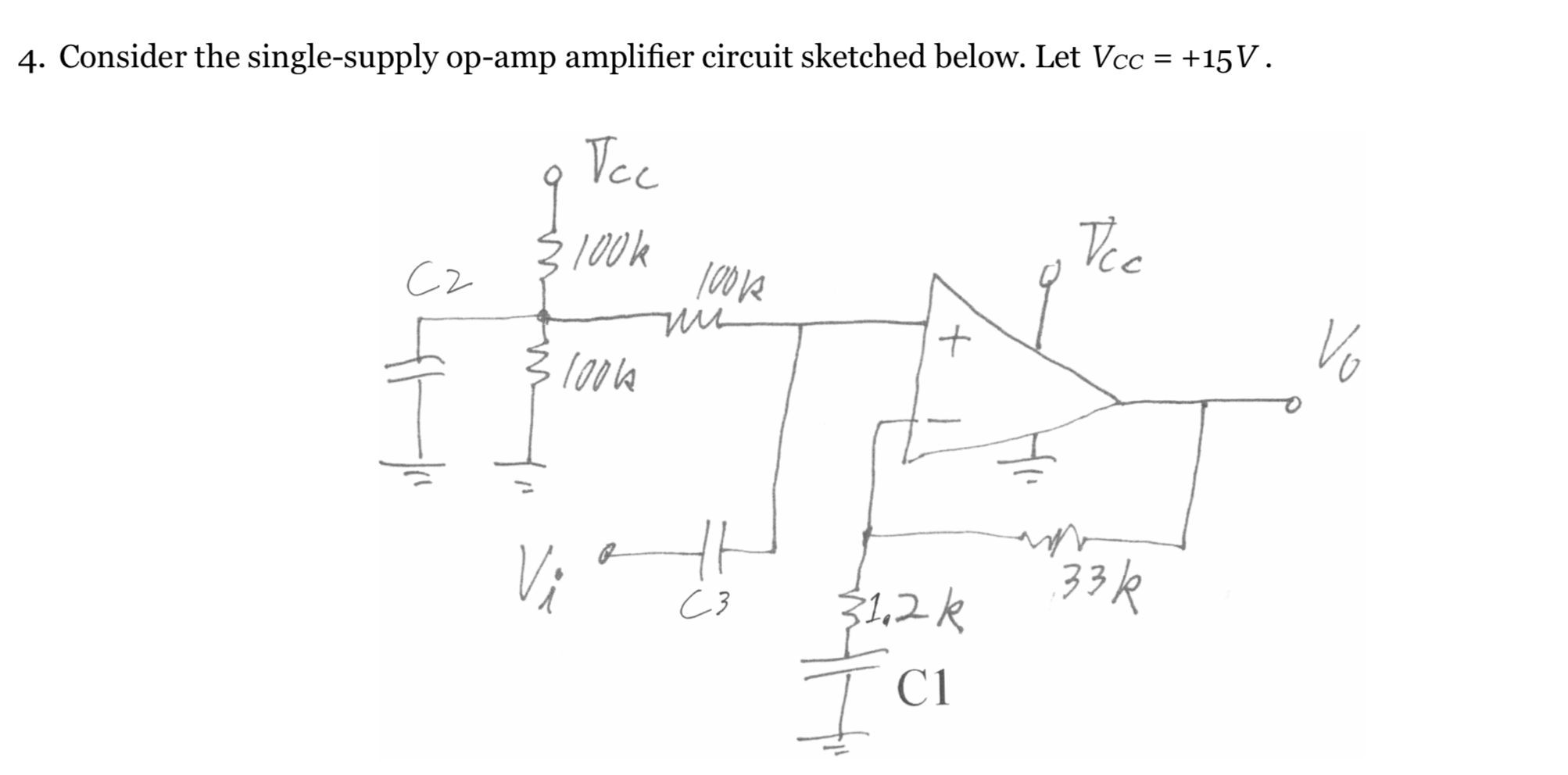 Solved (a) (1 point) Calculate the DC level at Vo. (b) | Chegg.com